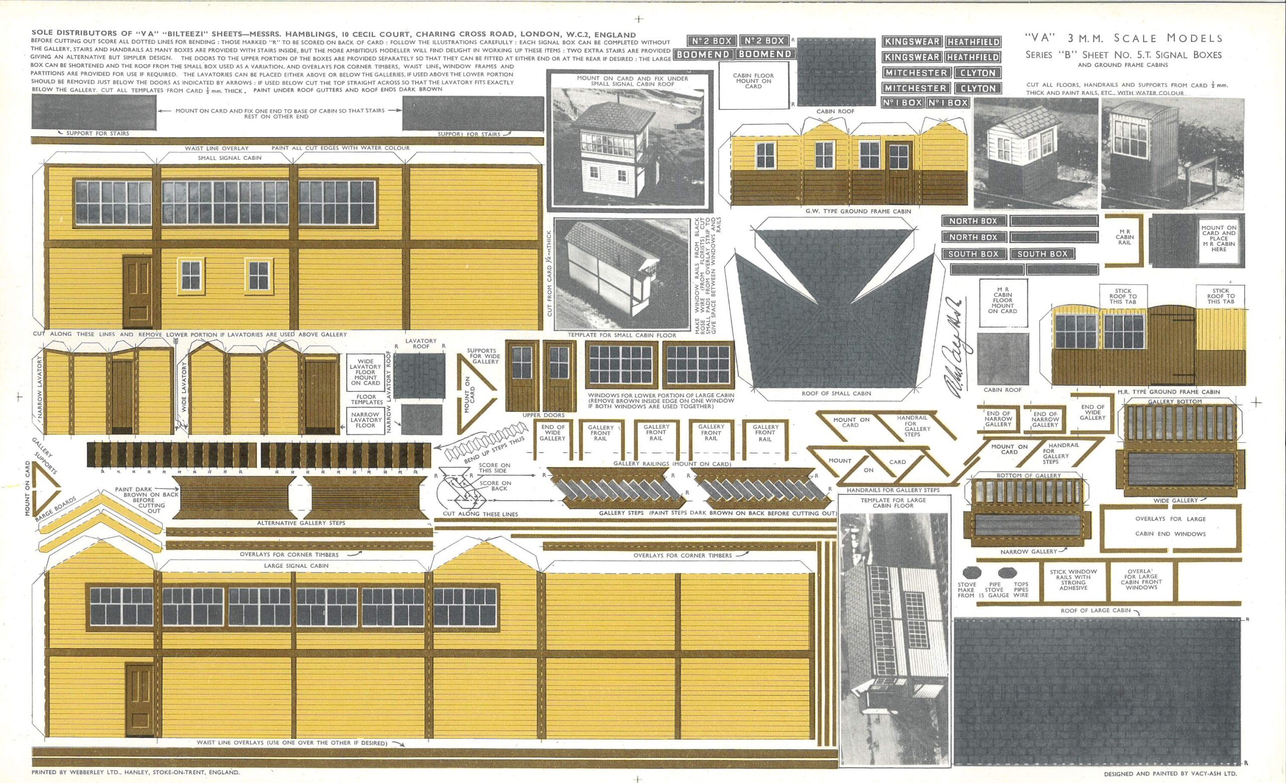 BILTEEZI 3mm/TT Singal Boxes and Ground Frame Cabins Kit Sheets No. B5 ...
