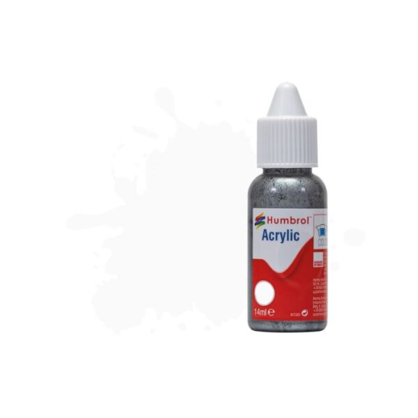 Humbrol No 130 White Satin Acrylic Paint (14ml) - Squires Tools